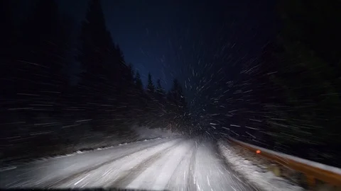 Car Driving Snow Stock Video Footage | Royalty Free Car Driving Snow ...