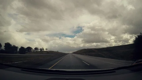 Driving In Car View from Dashboard | Stock Video | Pond5