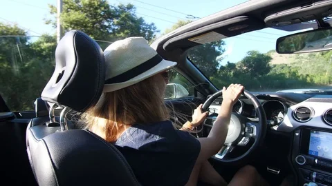 Driving in Convertible Car | Stock Video | Pond5