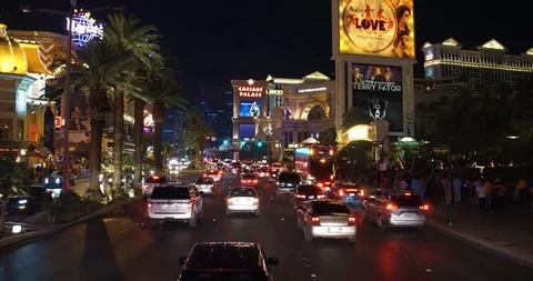 DRIVING DOWN LAS VEGAS STRIP 4K NIGHT FO... | Stock Video | Pond5