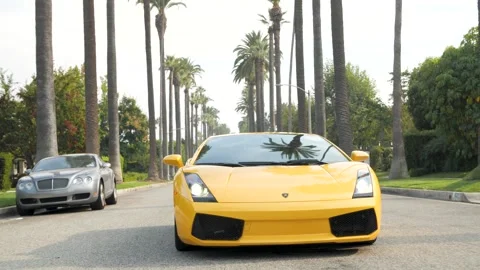 Driving a Fancy Sports Car Beverly Hills... | Stock Video | Pond5