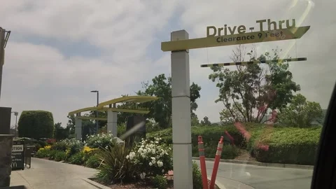Driving Fast Food Restaurant Drive Thru ... | Stock Video | Pond5
