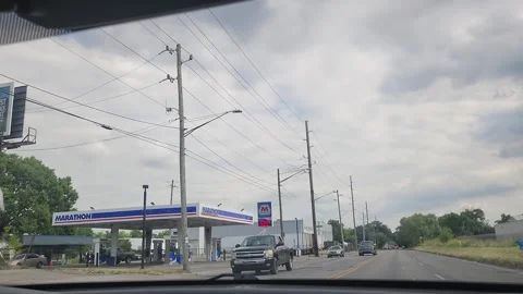 Driving Marathon Gas Station Convenience... | Stock Video | Pond5