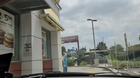 Driving McDonald's Fast Food Drive Thru ... | Stock Video | Pond5