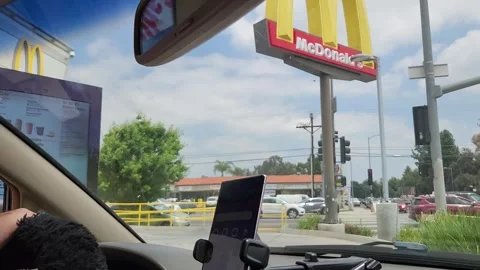 Driving McDonald's Fast Food Drive Thru ... | Stock Video | Pond5