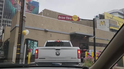 Driving McDonald's Fast Food Restaurat D... | Stock Video | Pond5