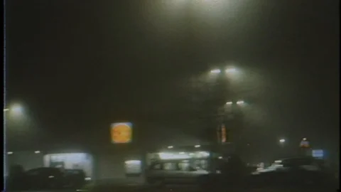 Driving at night in city POV vintage VHS... | Stock Video | Pond5