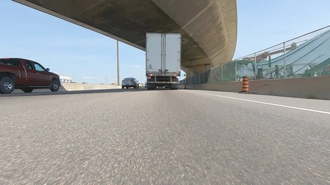 Driving plate low angle POV truck tracto... | Stock Video | Pond5