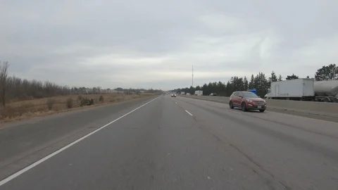 Driving plate POV reverse angle on highw... | Stock Video | Pond5