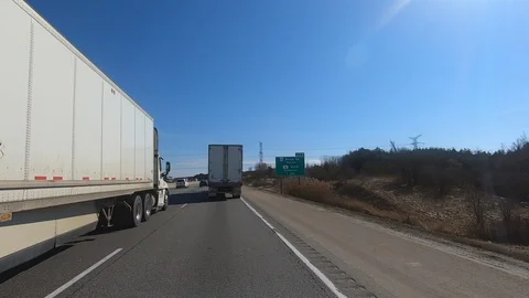 Driving plate POV truck and car traffic ... | Stock Video | Pond5