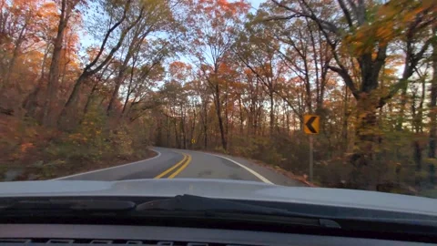 Driving Road Autumn Fall Foliage Colors ... | Stock Video | Pond5