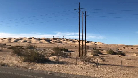 Driving Through Desert Out Window Moving... | Stock Video | Pond5