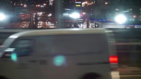 Driving trough in high way road in the n... | Stock Video | Pond5