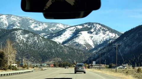 Driving View Trough Montana Yellowstone... | Stock Video | Pond5