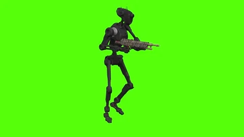 Droid Walking Back Green Screen Animatio... | Stock Video | Pond5