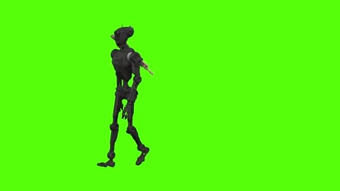 Droid Walking Walking Normal Green Scree... | Stock Video | Pond5