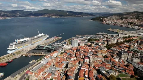 Drone aerial 360 degree view of the port... | Stock Video | Pond5