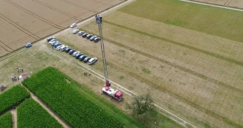 Drone aerial of crown shaped corn maze-m... | Stock Video | Pond5