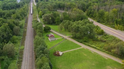 Drone aerial of the Isaac Hale farm wher... | Stock Video | Pond5