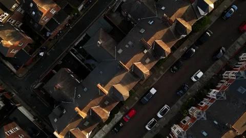 Drone aerial view of back to back Britis... | Stock Video | Pond5