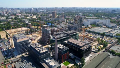 Drone aerial view modern building Reside... | Stock Video | Pond5