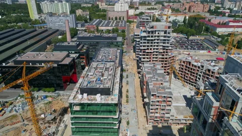 Drone aerial view modern building Reside... | Stock Video | Pond5