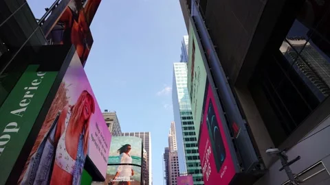 Drone aerial view Times Square New York ... | Stock Video | Pond5