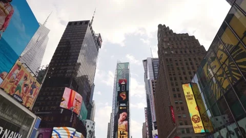 Drone aerial view Times Square New York ... | Stock Video | Pond5