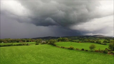 Drone captures dramatic storm clouds fro... | Stock Video | Pond5