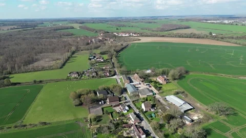 A drone captures the Kent village of Non... | Stock Video | Pond5