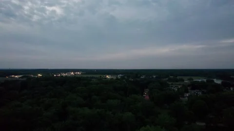 Drone captures the night sky of Ohio cit... | Stock Video | Pond5