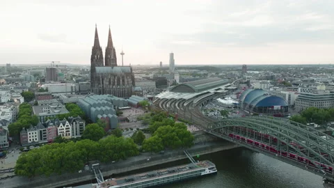 Drone films the Cologne Cathedral, the C... | Stock Video | Pond5