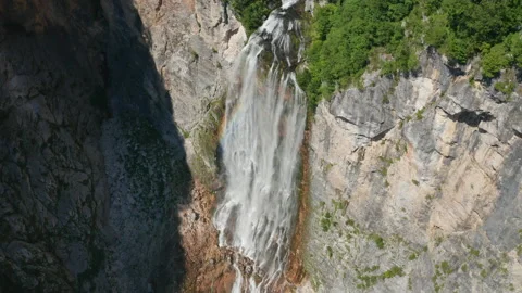 Drone Flight Over Mountain With Waterfal... | Stock Video | Pond5