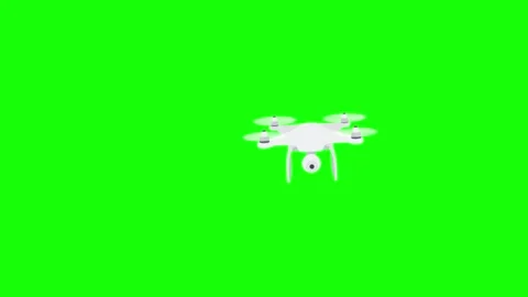 Drone flying animation isolated on Green... | Stock Video | Pond5