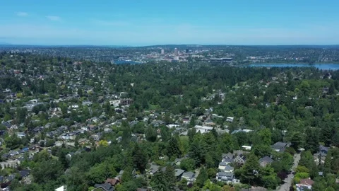 Drone flying in Madison Valley of Seattl... | Stock Video | Pond5