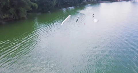 Drone Flying over Man Jump Tricking and ... | Stock Video | Pond5