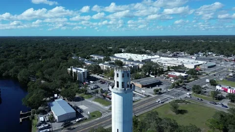 Drone footage of the historic Sulphur Sp... | Stock Video | Pond5