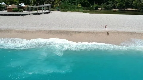 Drone hovering over the ocean gives a vi... | Stock Video | Pond5