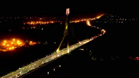 Drone Hyperlapse of signature bridge , D... | Stock Video | Pond5