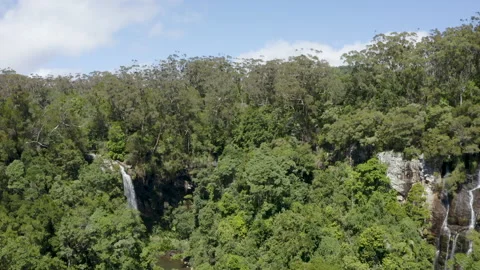 Drone over waterfalls in ancient Austral... | Stock Video | Pond5