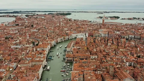 Drone panoramic view of Venice with trad... | Stock Video | Pond5
