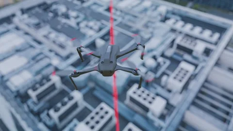 Drone performing a roof inspection and 3... | Stock Video | Pond5