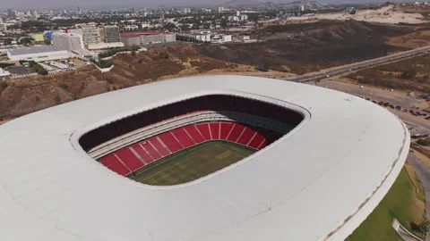 Drone pullback of Akron Stadium (Chivas ... | Stock Video | Pond5