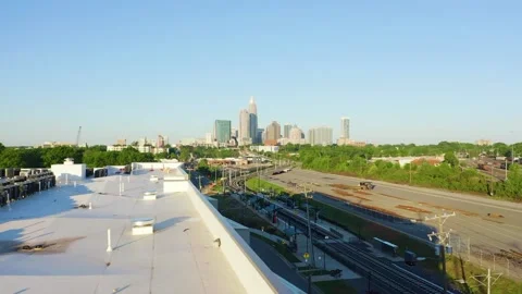 Drone Push In over A Building to Show Ch... | Stock Video | Pond5