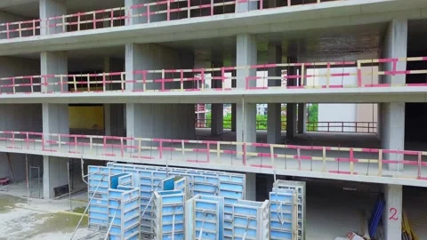Drone rises up the floors of a multi-sto... | Stock Video | Pond5