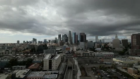 Drone Rising Up Downtown Los Angeles Cal... | Stock Video | Pond5