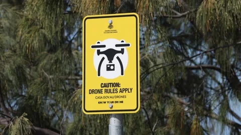 Drone Rules Warning Sign | Stock Video | Pond5