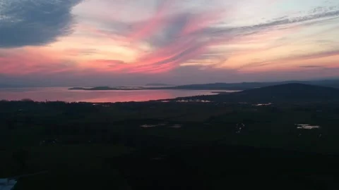 Drone shoot of sunset colorful sky and l... | Stock Video | Pond5