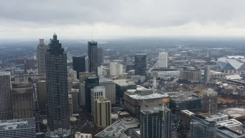 Drone shot above Midtown Atlanta on a cl... | Stock Video | Pond5