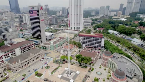 A drone shot of beautiful Merdeka Square... | Stock Video | Pond5